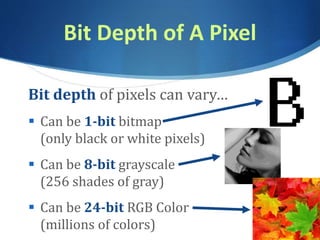 CSC103 Digital Images, Pixels, RGB Colors | PPTX