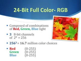 CSC103 Digital Images, Pixels, RGB Colors | PPTX