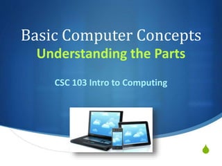 CSC 103 Basic Computing Processes & Hardware | PPTX