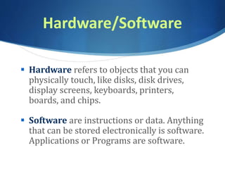 CSC 103 Basic Computing Processes & Hardware | PPTX