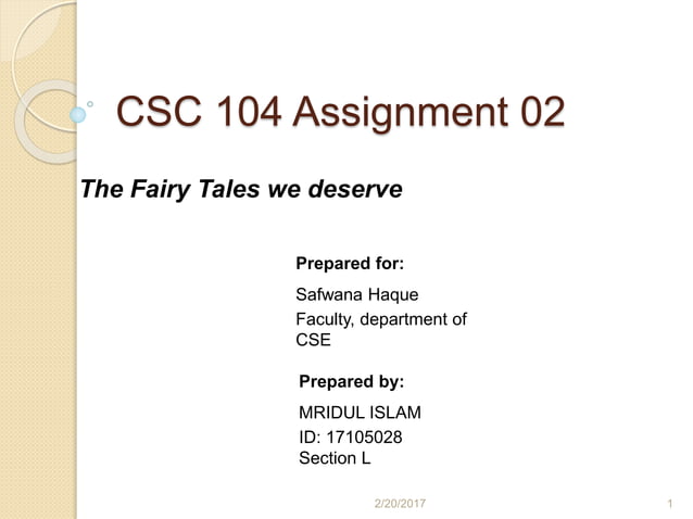 Csc 104 assignment 02 | PPTX | Books and Literature