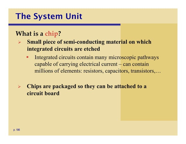 CSC1100 - Chapter02 - Components of the System Unit | PPT
