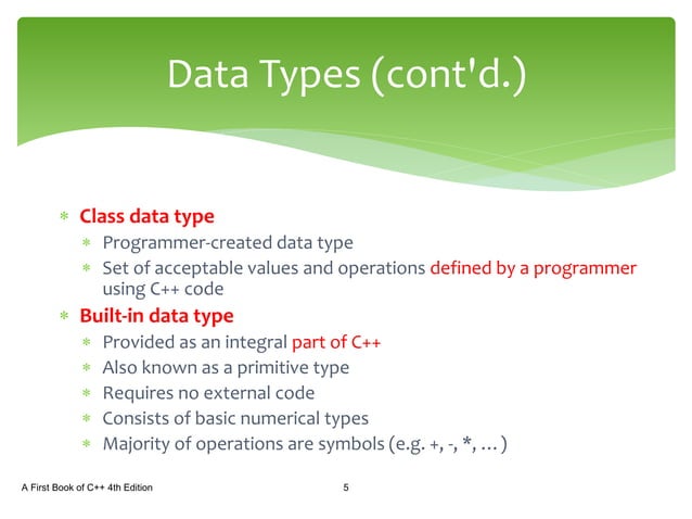 Csc1100 lecture02 ch02-datatype_declaration | PPT