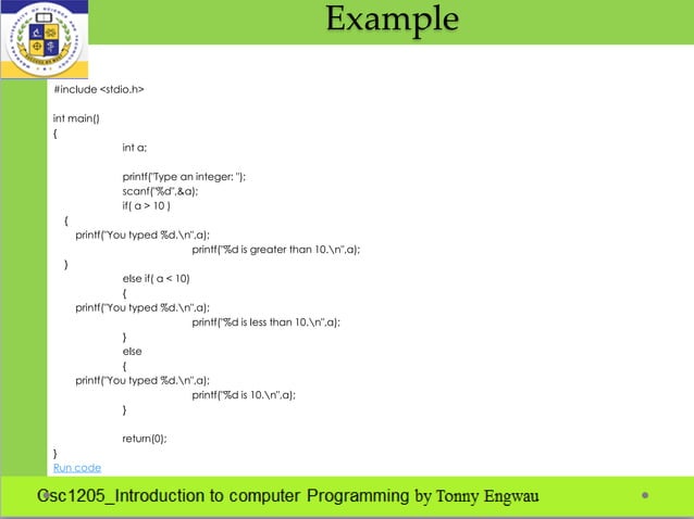 Introduction to computer programming (C)-CSC1205_Lec5_Flow control | PPT