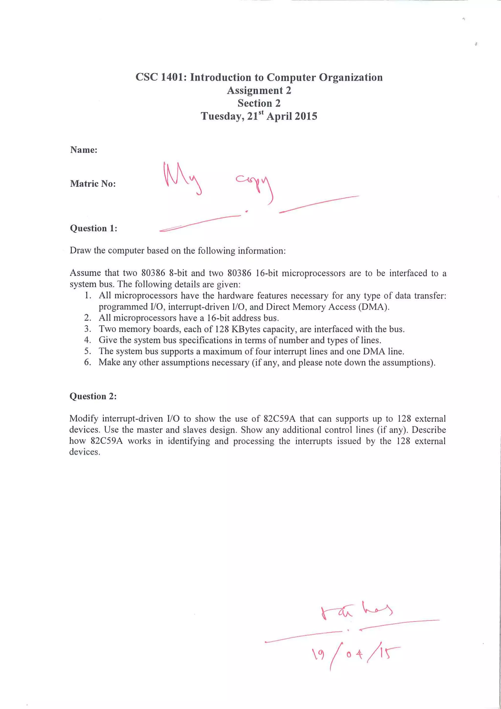 Csc1401 assgn2 - answers scheme | PDF