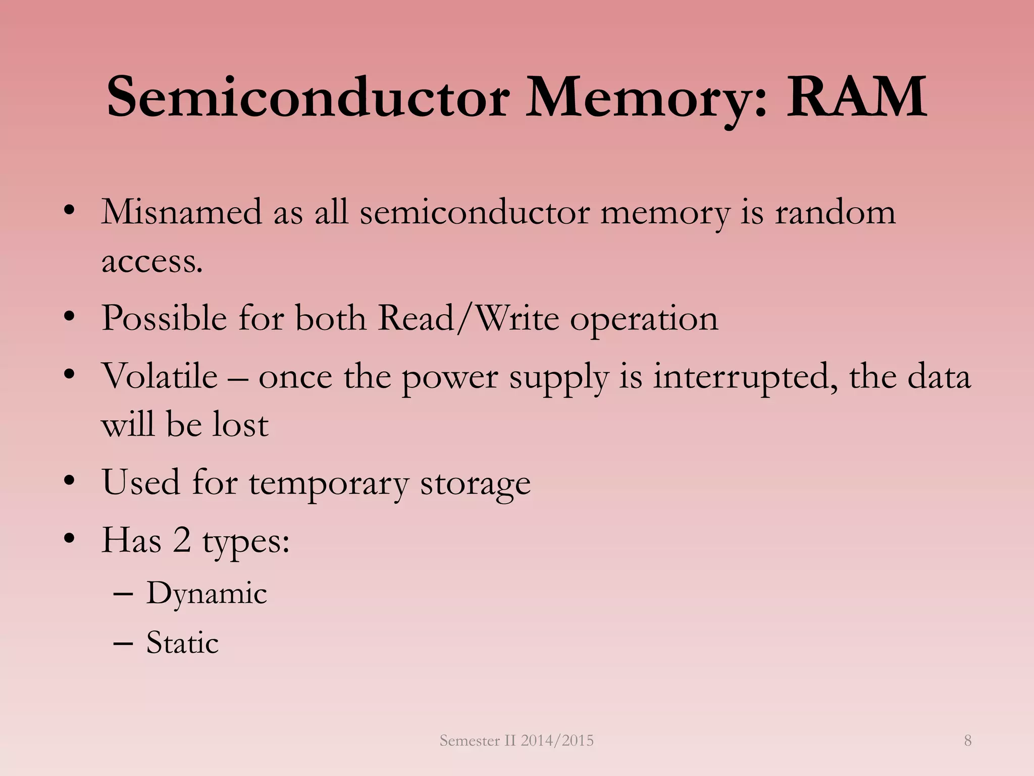 Csc1401 lecture06 - internal memory | PDF | Data Storage and Warehousing | Computing