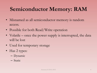 Csc1401 lecture06 - internal memory | PDF | Data Storage and ...