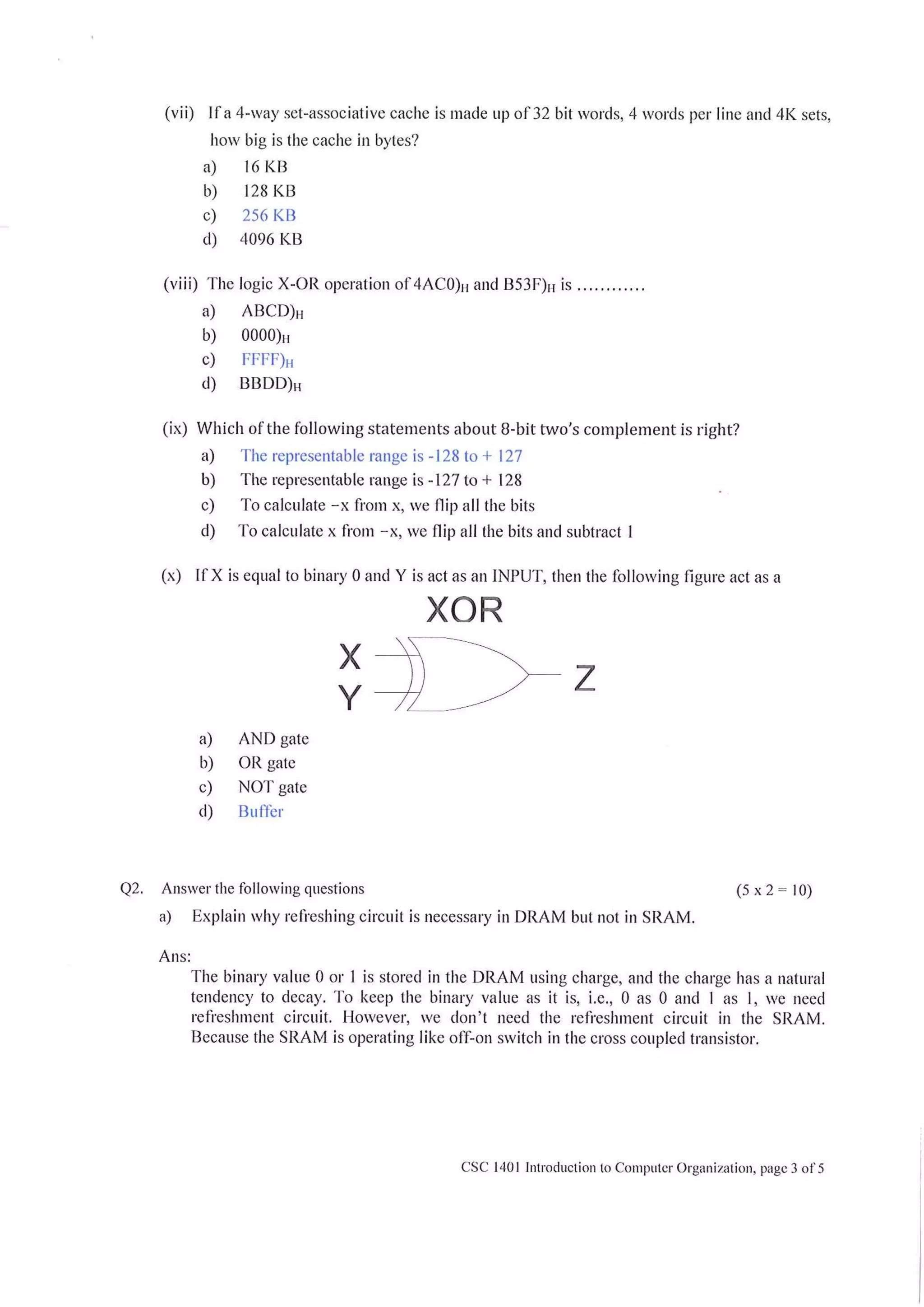 Csc1401 mt - answers scheme | PDF