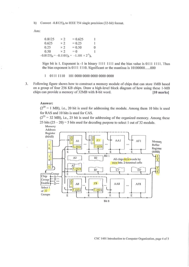 Csc1401 mt - answers scheme | PDF
