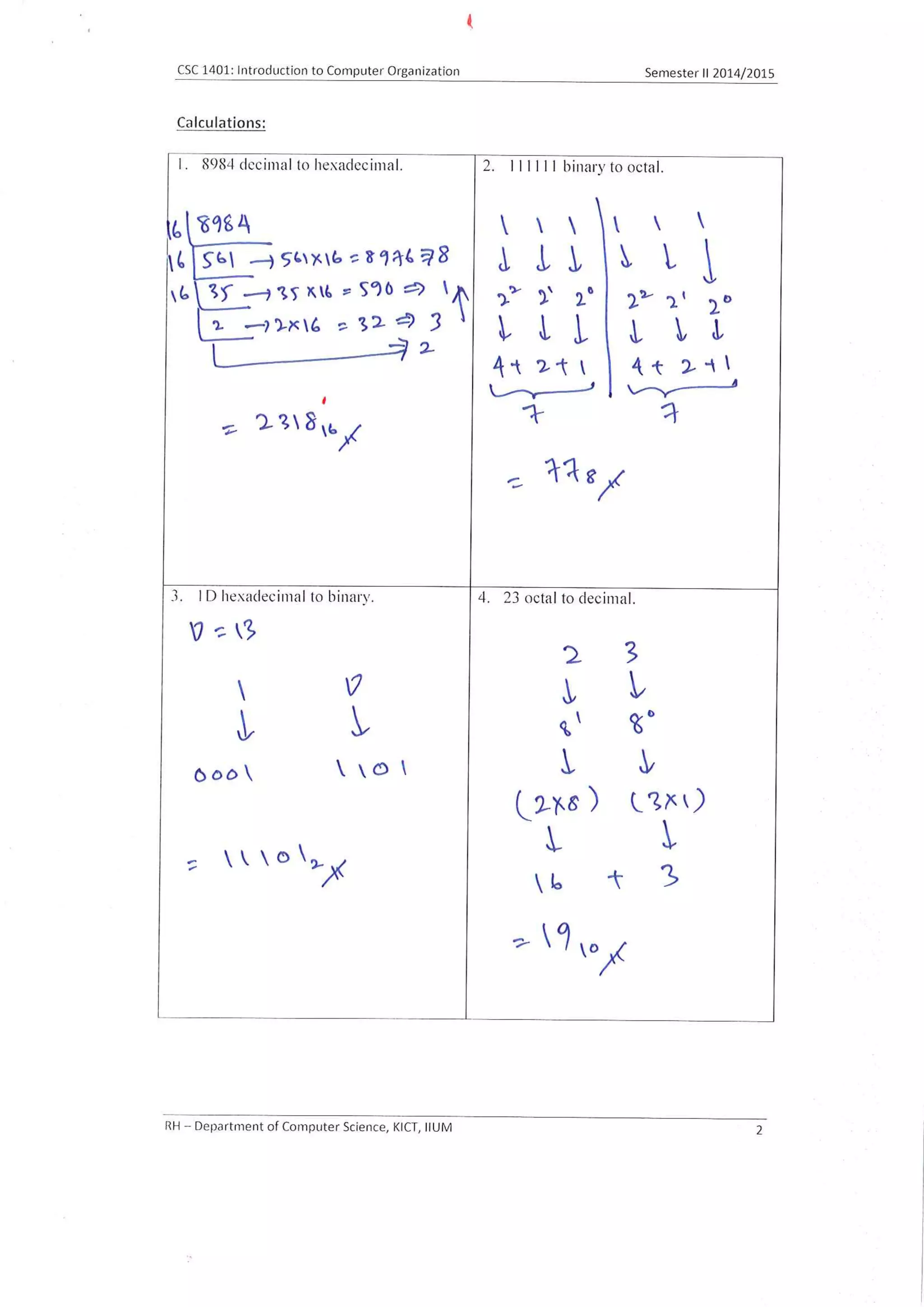 Csc1401 q1 - sect3 - answers scheme | PDF