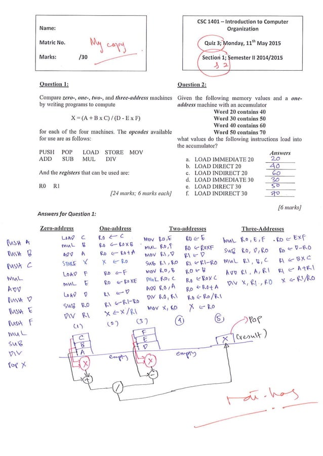 Csc1401 q3 - answers scheme | PDF