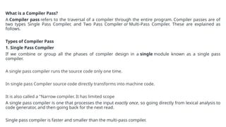 CSC 204 PASSES IN COMPILER CONSTURCTION.pptx | Programming Languages | Computing