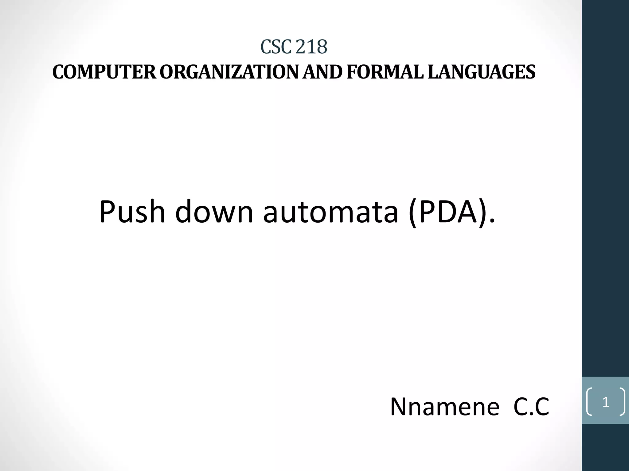 push down automata | PPTX