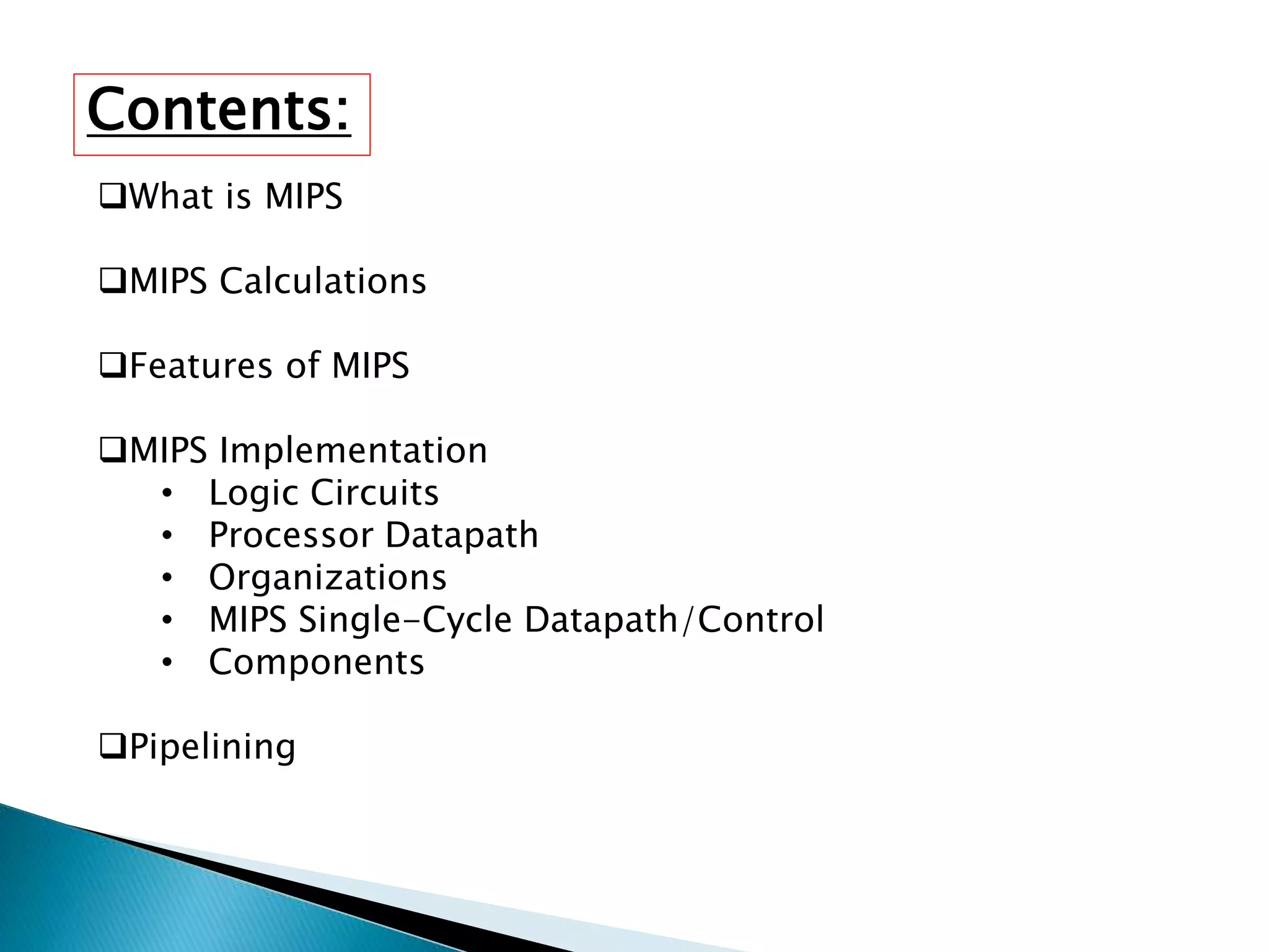 MIPS Implementation and pipelining | PPTX