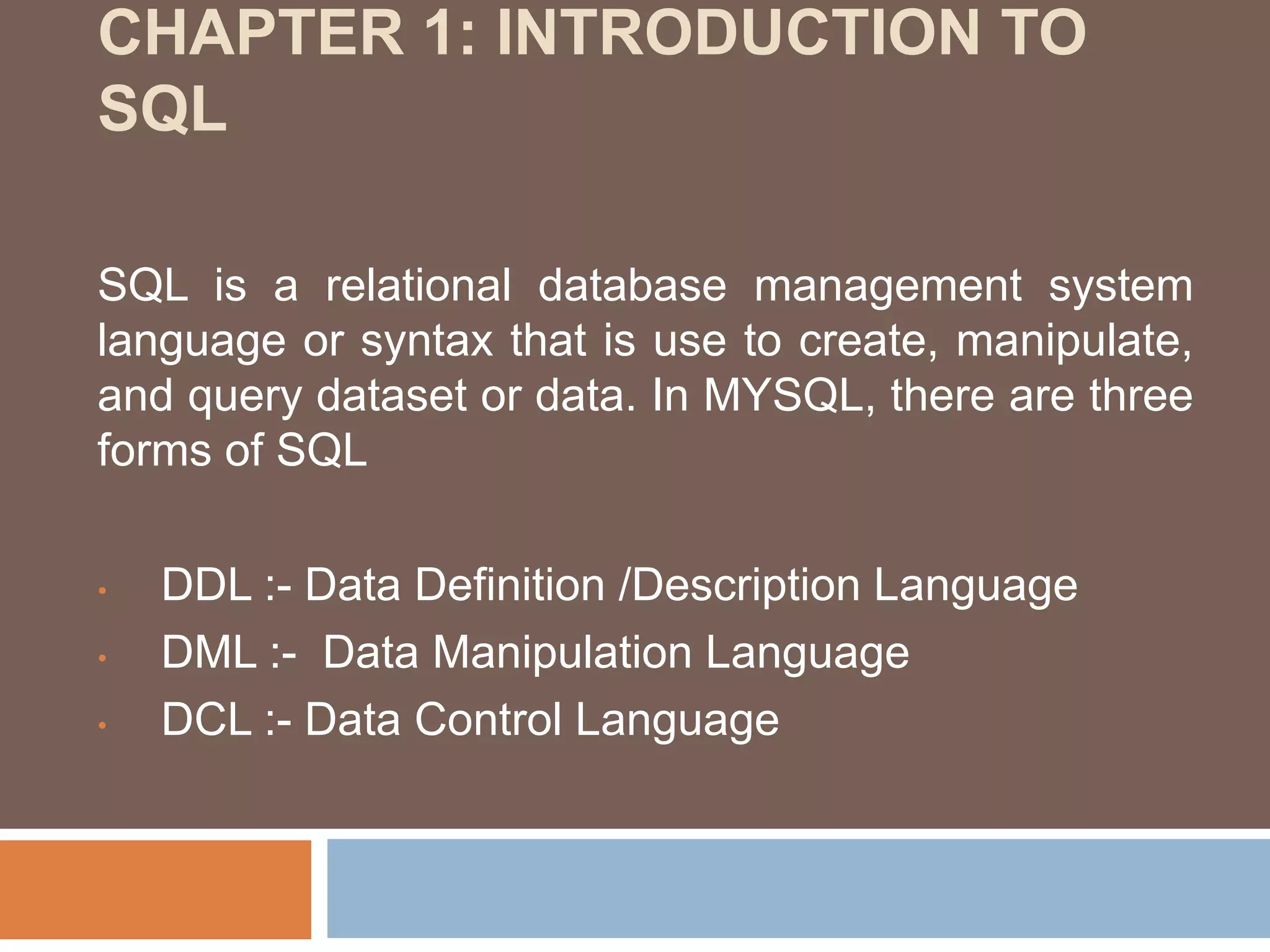 INTRO TO SQL | PPTX