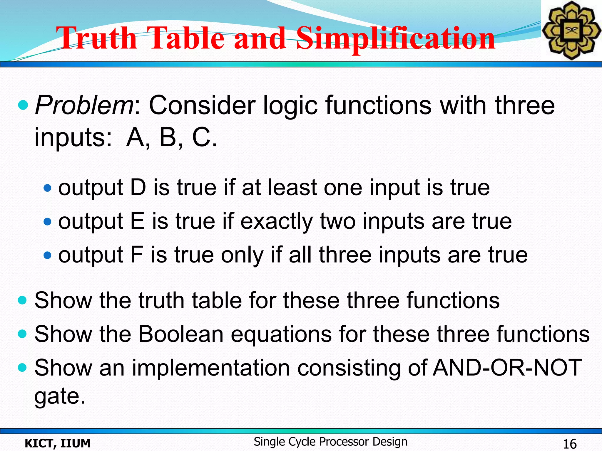 Single Cycle Processing | PPTX