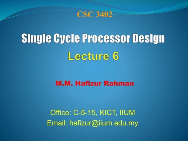 Single Cycle Processing | PPT