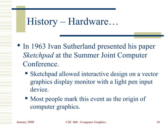 Lecture1 Introduction To Computer Graphicscomputer Graphics Tutorials Ppt 