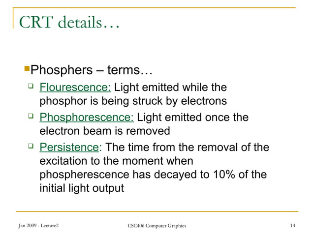 lecture2 computer graphics graphics hardware(Computer graphics tutorials) | PPT | Chemistry ...