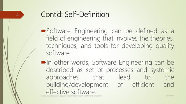 CSC426 - Software Engineering Lecture Note | PPT