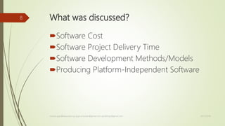 CSC426 - Software Engineering Lecture Note | PPT