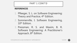 CSC426 - Software Engineering Lecture Note Cont'd | PPTX | Computer Software and Applications ...