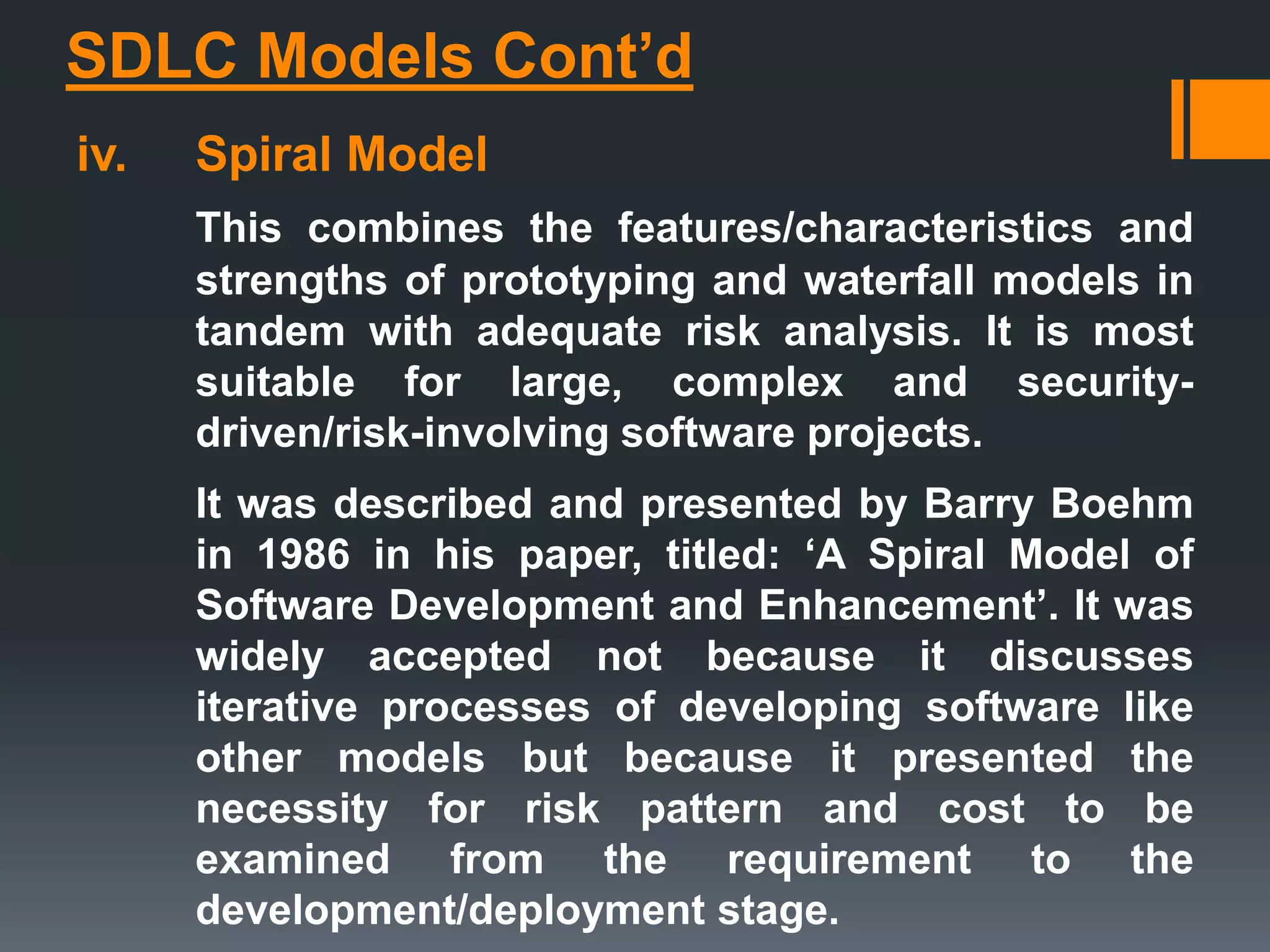 CSC426 - SDLC Models | PPTX