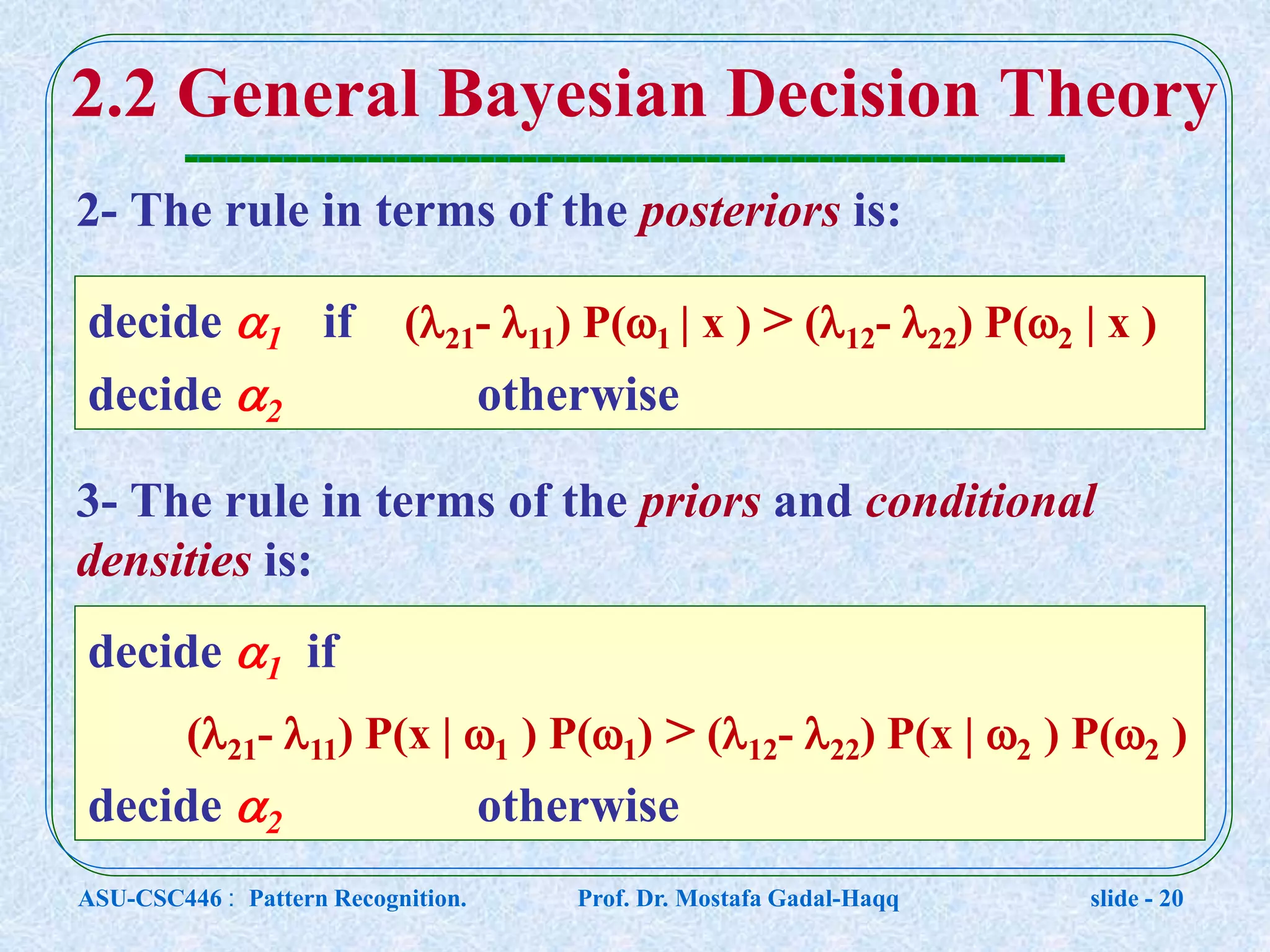 CSC446: Pattern Recognition (LN4) | PDF