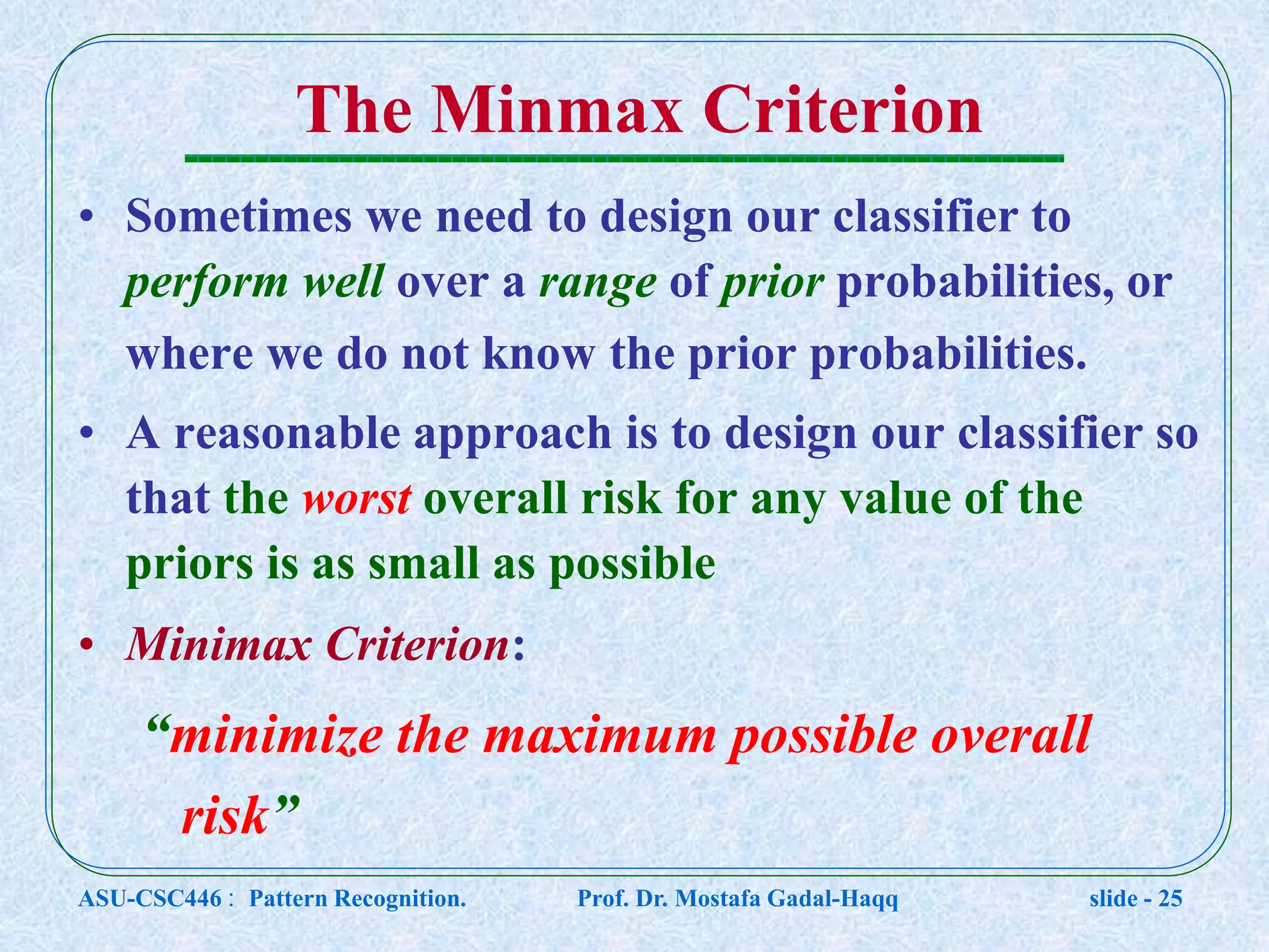 CSC446: Pattern Recognition (LN4) | PDF
