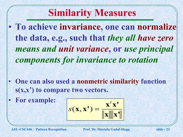 Csc446: Pattern Recognition | PPT