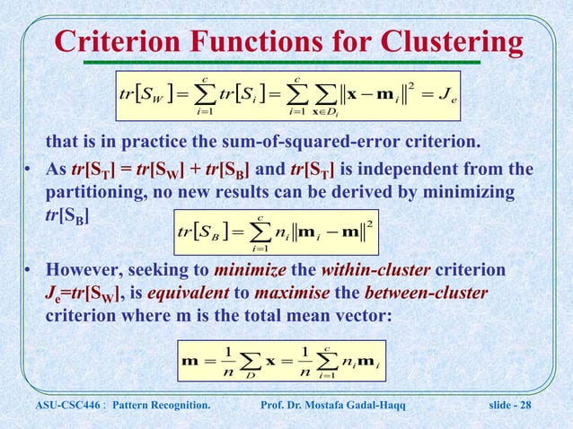 Csc446: Pattern Recognition | PPT