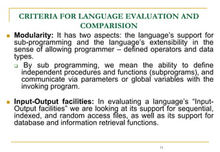 CSCorganization of programming languages | PPT