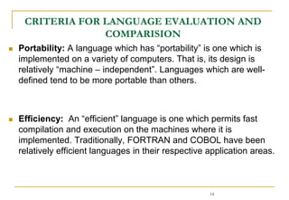 CSCorganization of programming languages | PPT