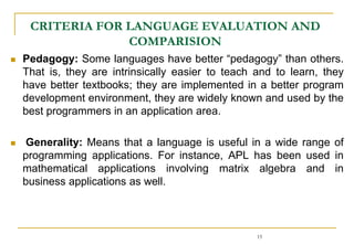 CSCorganization of programming languages | PPT