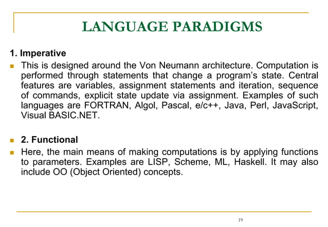 CSCorganization of programming languages | PPT