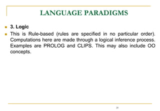 CSCorganization of programming languages | PPT