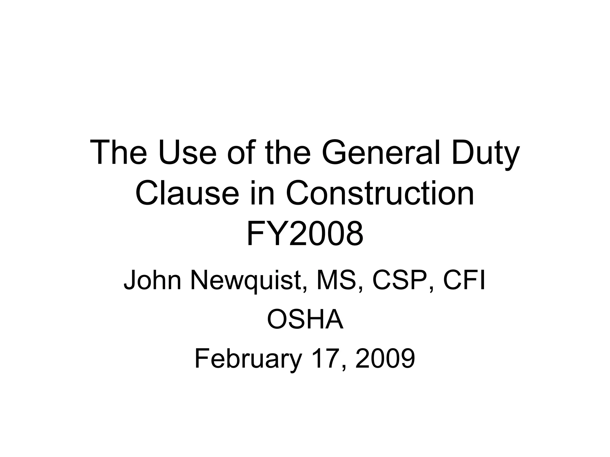 OSHA use 5a1 citations in construction fy08 | PPT