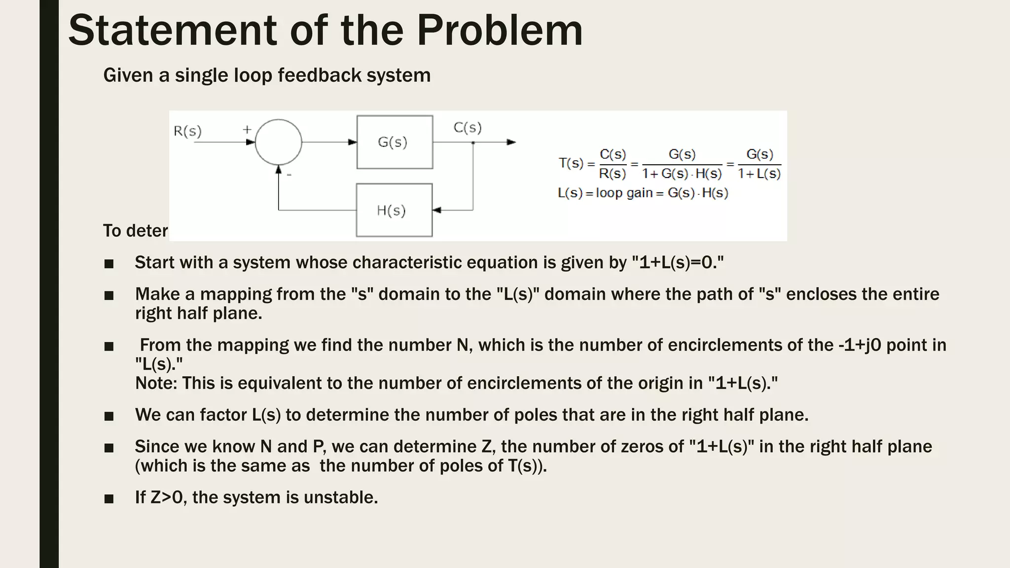 CONTROL SYSTEM PPT ON DETERMINATION OF SABILITY OF SYSTEM USING NYQUIST PLOT BY USING MATLAB | PPT
