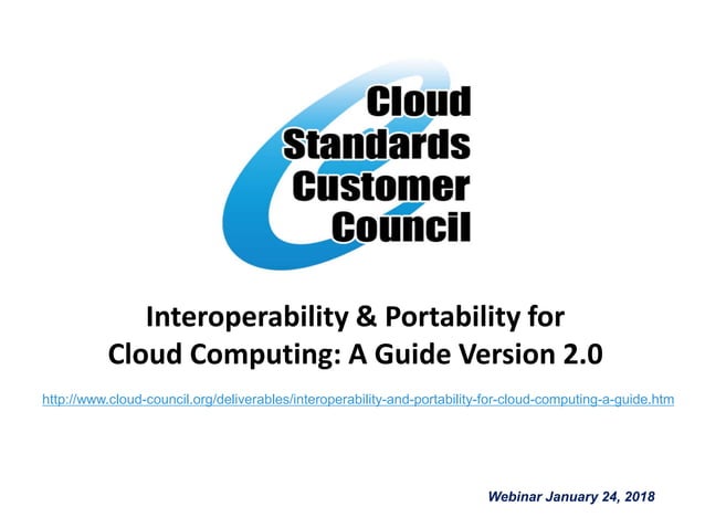 Interoperability and Portability for Cloud Computing: A Guide V2.0 | PPT