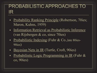 Probabilistic Retrieval Models - Sean Golliher Lecture 8 MSU CSCI 494 | PPTX