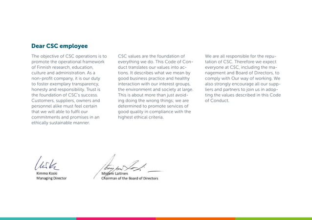 Our Way of Working – CSC Code of Conduct | PDF | Business | Business and Finance