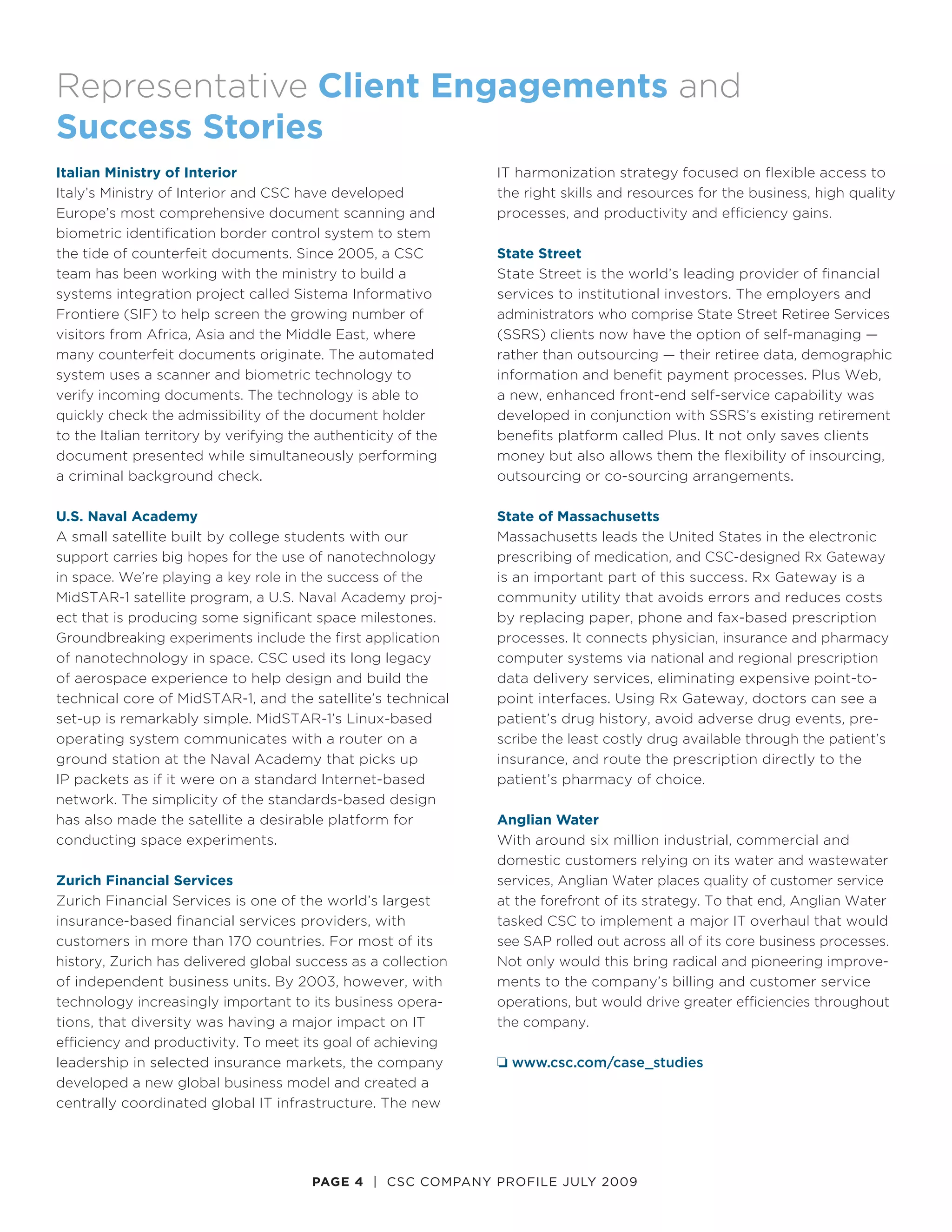 Csc Company Profile | PDF