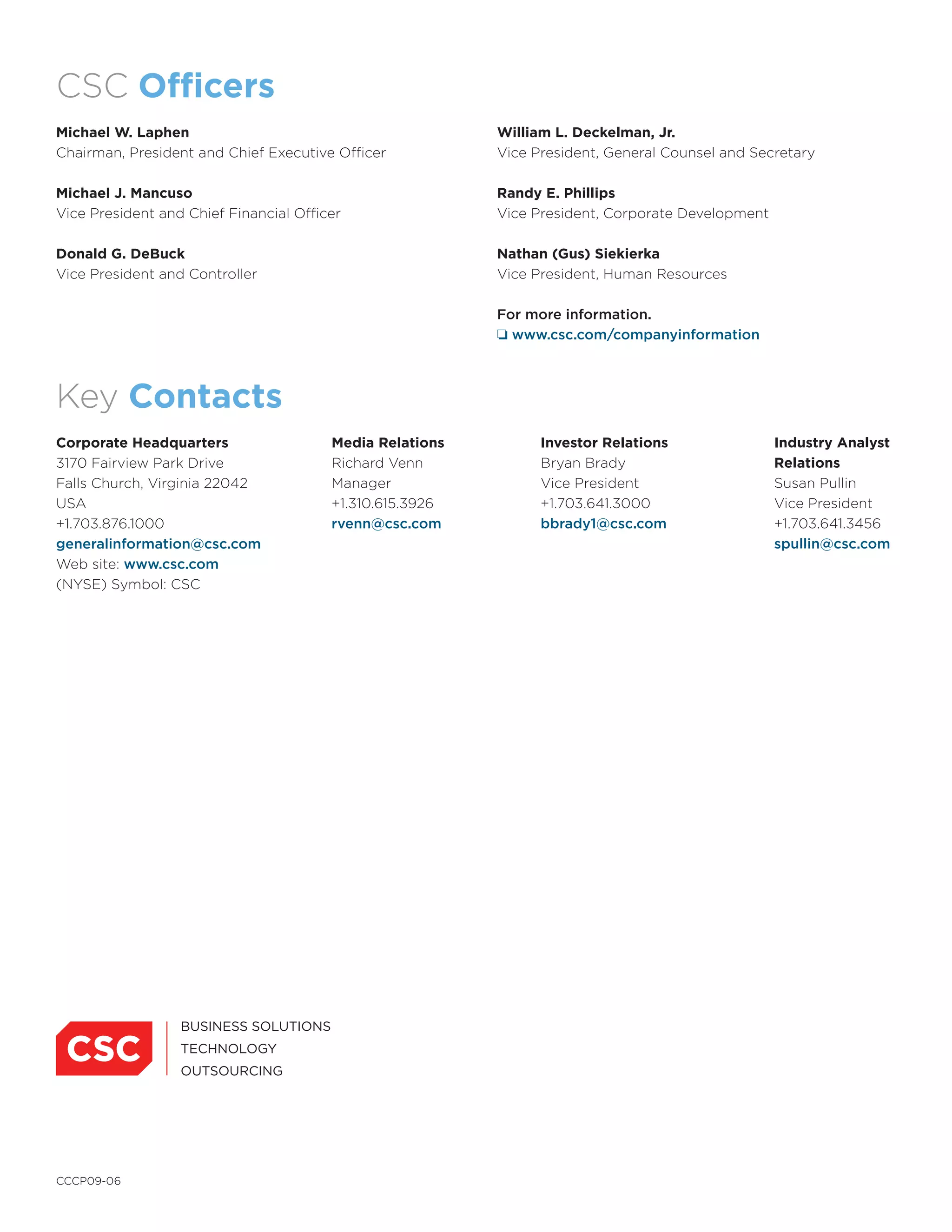 Csc Company Profile | PDF