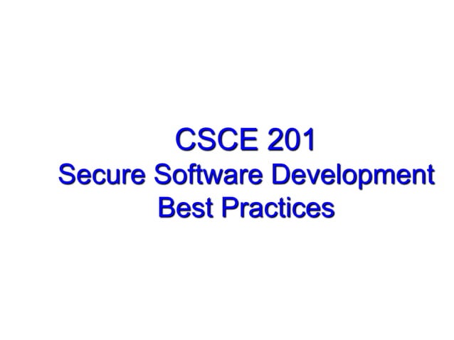 csce201 - software - sec Basic Security.ppt