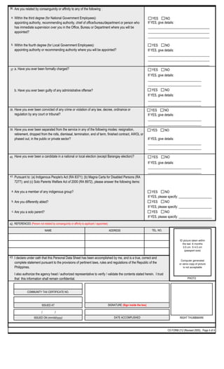 Personal Data Sheet | PDF
