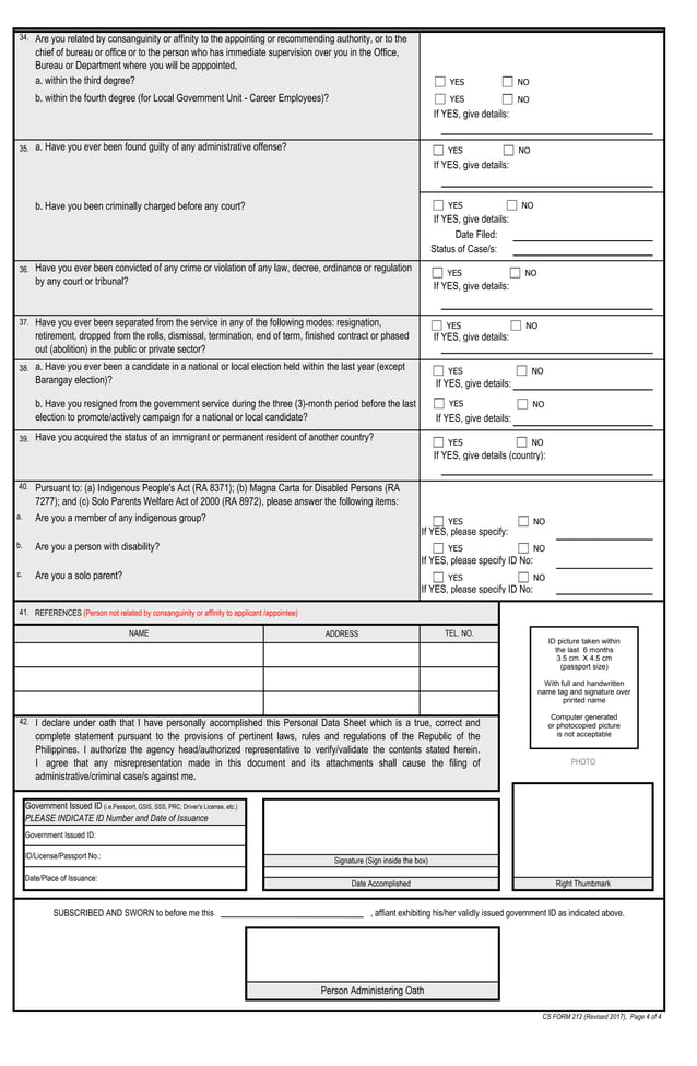 Csc form 212 2017 | PDF | Resume Writing and Advice | Job Search