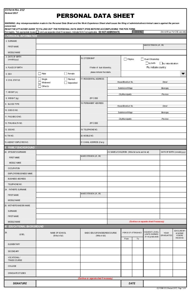 Csc Form 212 2017 csc-form-212-2017