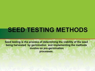 Seedling Production of Vegetable Crops | PPTX