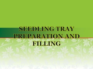 Seedling Production of Vegetable Crops | PPTX