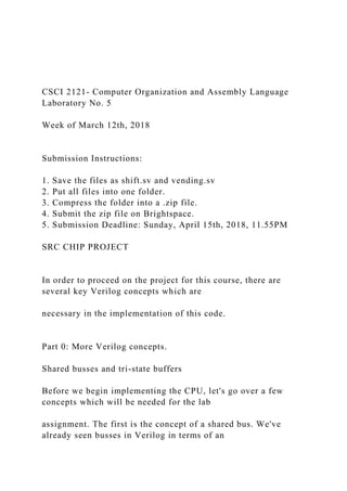 CSCI 2121- Computer Organization and Assembly Language Labor.docx